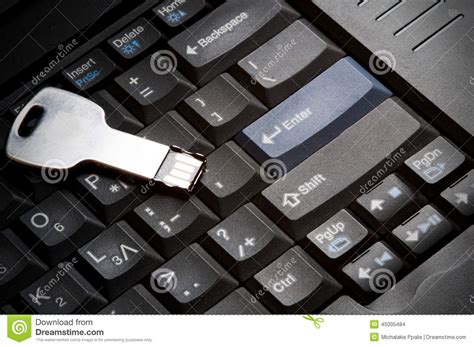 USB Memory Stick On Computer Stock Photo Image Of Objects Technology 45005484