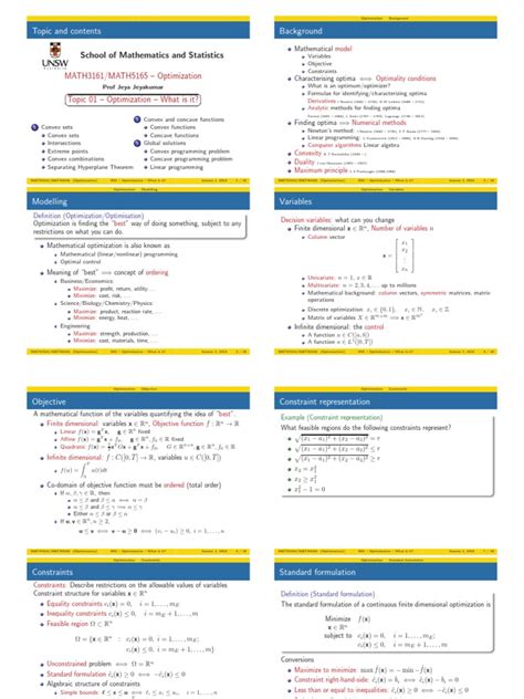 Math3161 Lecture 1 Pdf Maxima And Minima Mathematical Optimization