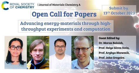 Open Call For Papers For Journal Of Materials Chemistry A Themed
