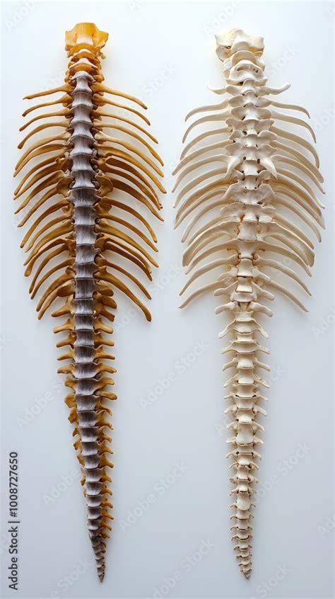 two skeletal structures displayed side by side showcasing different
