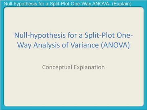 Null Hypothesis For Split Plot Anova Pptx