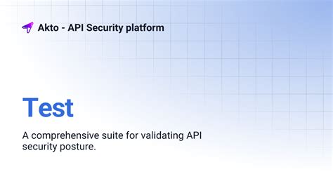 Test Akto Api Security Platform