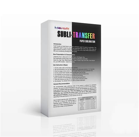 Buy Subli Transfer Heat Transfer Paper Pack X100 Sheets By Subli Cloth A4 21cm X 29cm Online