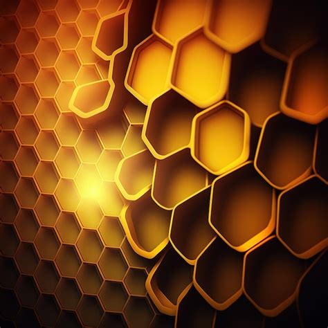Premium Ai Image Hexagon Pattern Blending Fading High Tech Background Generative Ai