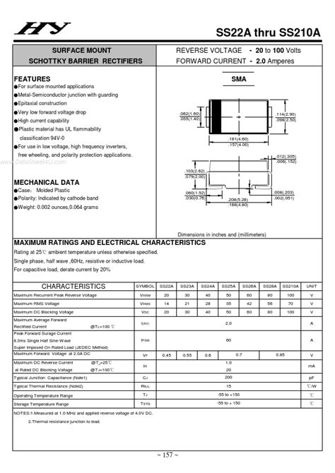 Ss26a Datasheet Hy Electronic