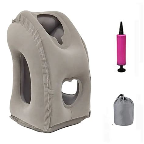 Pvc 팽창식 여행 수면 베개 휴대용 쿠션 목 베개 비행기 휴식 베개 자동차 버스 베개 머리 지지 베개