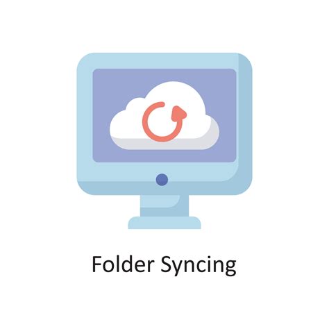 Folder Syncing Vector Flat Icon Design Illustration Cloud Computing Symbol On White Background