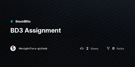 Bd3 Assignment Stackblitz