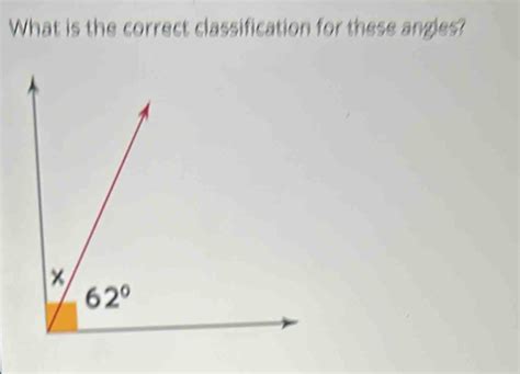 Solved What Is The Correct Classification For These Angles Math