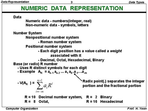Data Representation 1 Data Representation Data Types Complements