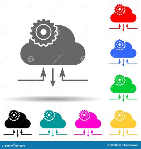 Cloud Management Multi Color Style Icon Simple Glyph Flat Vector Of Web Development Icons For