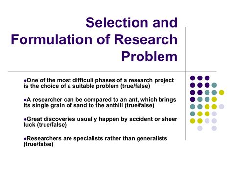 Selection And Formulation Of Research Problem