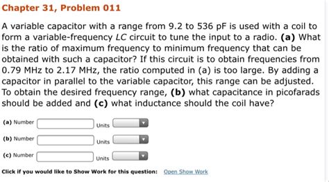 Solved Chapter Problem A Variable Capacitor With A Chegg Com