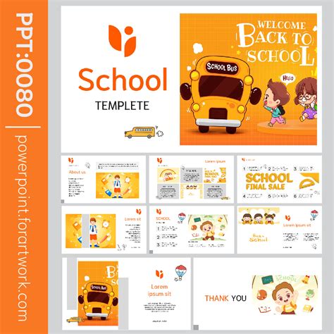 เทมเพลต Powerpoint สื่อการเรียนการสอน ธีมการ์ตูนน่ารักๆ สีส้ม มินิมอลสวยๆ 0080 เทมเพลต