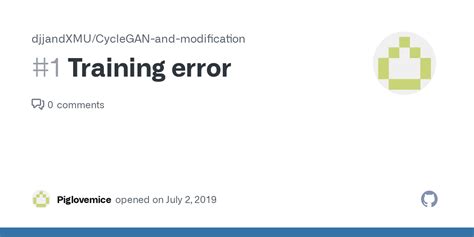 Training Error Issue DjjandXMU CycleGAN And Modification GitHub
