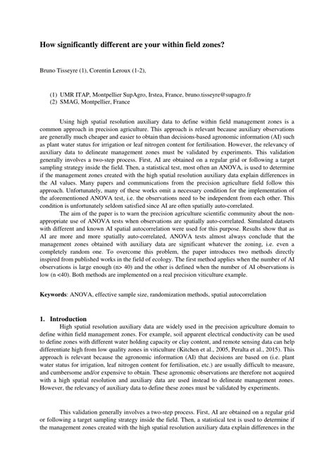 Pdf How Significantly Different Are Your Within Field Zones