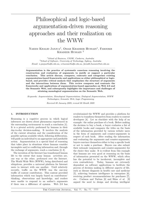 Pdf Philosophical And Logic Based Argumentation Driven Reasoning