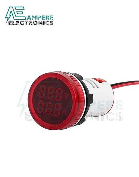 Round Voltage Current Indicator 22mm Red Ampere Electronics