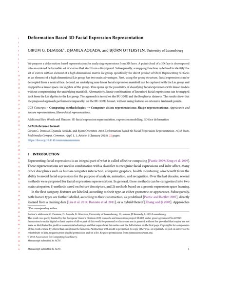 Pdf Deformation Based 3d Facial Expression Representation