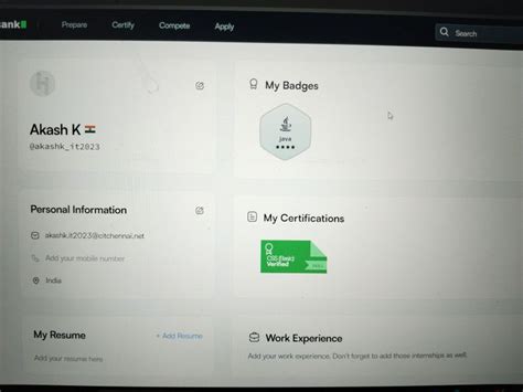 Akash K On Linkedin Hackerrank Silverbadge Codingjourney