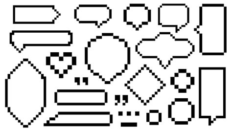 검은색 획의 벡터 집합 픽셀 90년대 복고풍 말풍선 대화 상자 메시지 개요 프레임 픽셀 아트에 대한 스톡 벡터 아트 및 기타