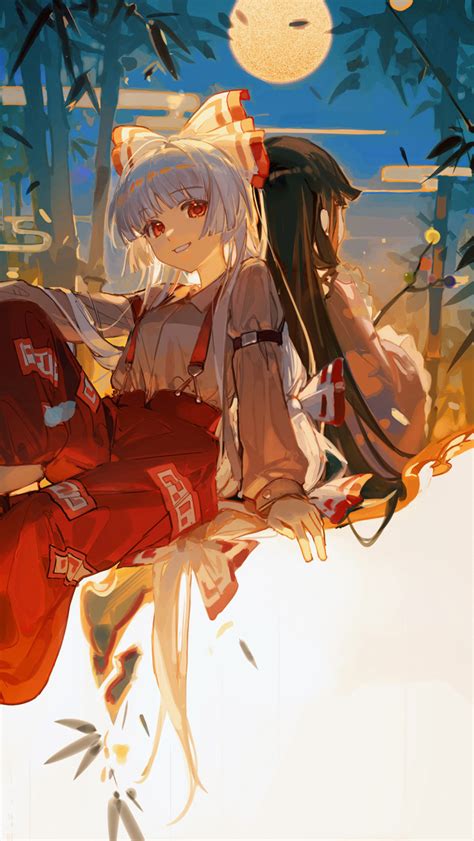 X Resolution Fujiwara No Mokou Kaguya Houraisan Touhou Hd