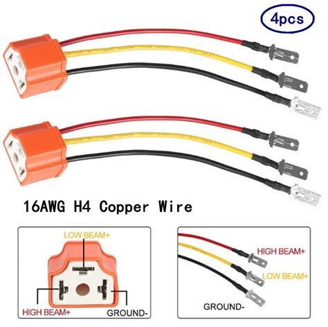 Buy H4 Ceramic Three Plug Headlight Socket Car Lamp Holder Bulb Socket Flasher Socket High