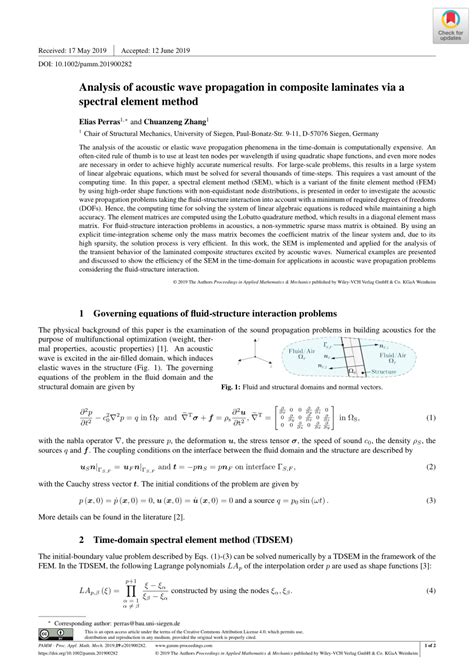 Pdf Analysis Of Acoustic Wave Propagation In Composite Laminates Via A Spectral Element Method