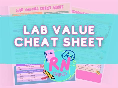 Lab Value Cheat Sheet And Memory Tricks 4 Pages Nursing Notes Nursing Fundamentals 2025