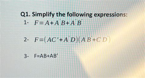 Solved Q1 ﻿simplify The Following