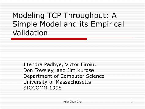 Ppt Modeling Tcp Throughput A Simple Model And Its Empirical Validation Powerpoint