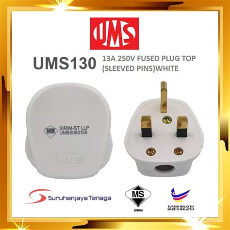Ums 13a Fused Plug Top Sirim Made In Malaysia Plugtop Ums130 Kepala