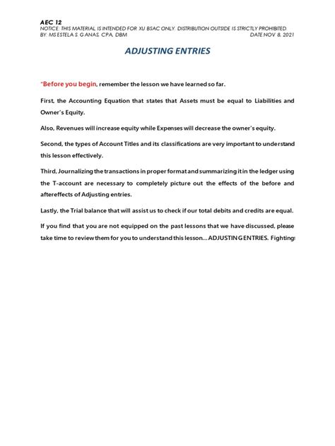 Adjusting Entries Accrual Deferral Pdf Debits And Credits Financial Services