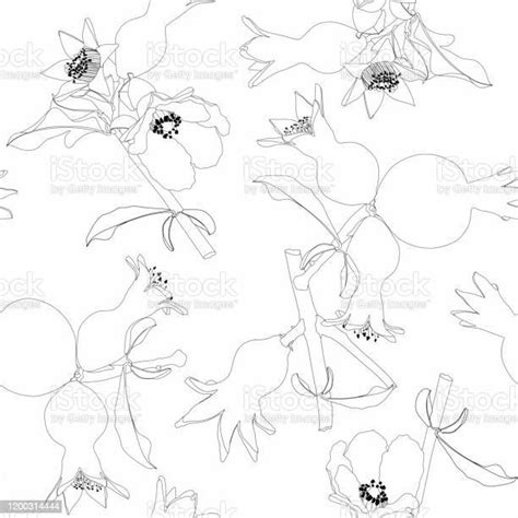 석류 과일과 꽃 벡터 원활한 패턴 화장품 스파 석류 주스 건강 관리 제품 향수디자인 섬유 또는 포장지에 가장 적합합니다 선 배경입니다 건강한 생활방식에 대한 스톡 벡터 아트