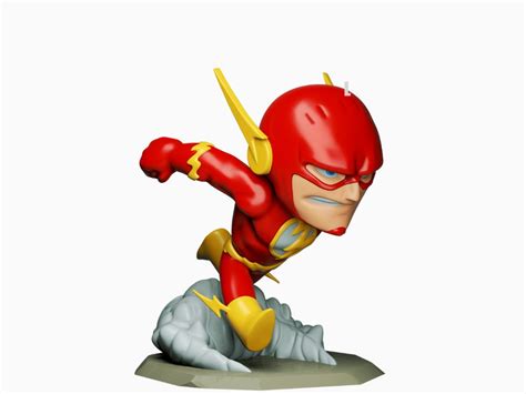 Chibi Flash Chibi STL File D Digital Printing STL File For D Printers Movie Characters