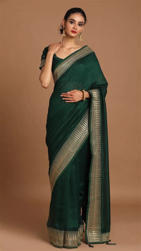 Buy Bodacious Bottle Green Saree Online In India Mohey Saree For Women