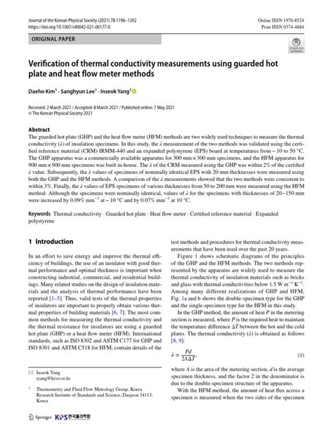 86 Verification Of Thermal Conductivity Measurements Using Guarded Hot Plate And Heat Flow