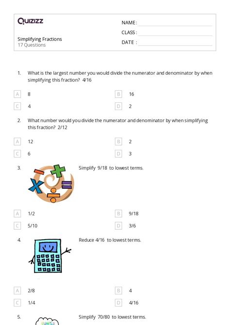 50 Whole Numbers As Fractions Worksheets For 6th Grade On Quizizz Free And Printable