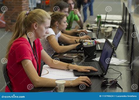 programmers at work editorial stock image image of desk 113790624