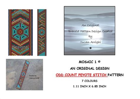 MOSAIC 1 Peyote Stitch ODD Count Beading Pattern Etsy