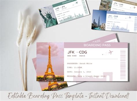 Editable Boarding Pass Template Custom Boarding Card Etsy Uk