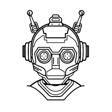 Croquis Dessinés à La Main Dessin Au Trait Unique Page De Coloriage Jour Du Robot Vecteur Premium