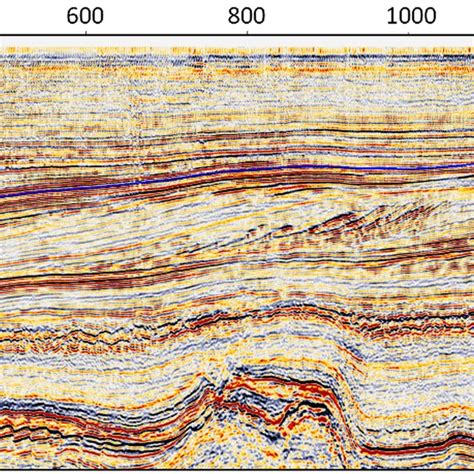 F3 Block Seismic Section The Blue Line Represents The Horizon Of