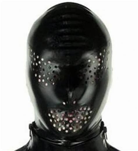 New Anatomical Latex Mask Black Rubber Fetish Latex Hoods And Masks