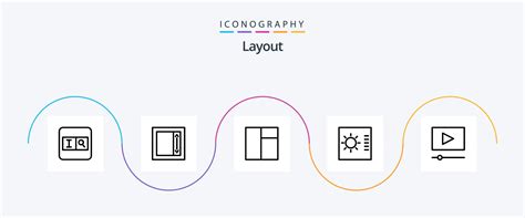 layout line 5 icon pack including control movie 19699922 vector art
