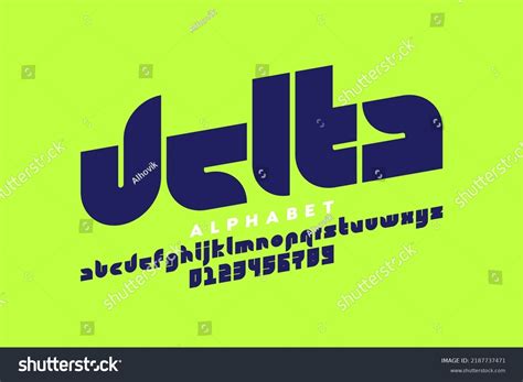 Modular Style Font Alphabet Letters Numbers Stock Vector Royalty Free 2187737471 Shutterstock
