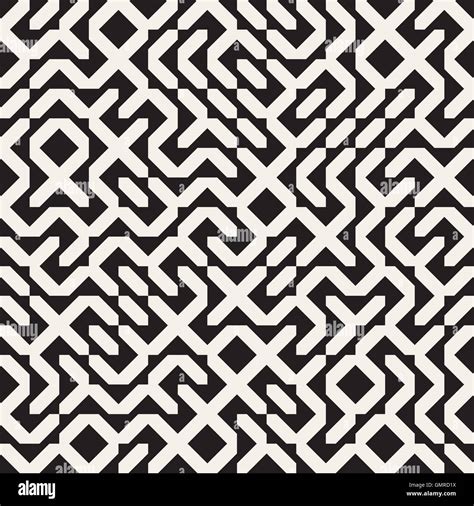 Vector Seamless Black And White Irregular Geometric Blocks Pattern Stock Vector Image And Art Alamy