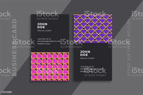 트렌디 한 추상 명함 수직 어두운 템플릿 현대적인 최소한의 기하학적 패턴으로 기업 문구 모형 샘플 텍스트가있는 깨끗하고 간단한 벡터 편집 가능한 배경 Eps10 0명에 대한