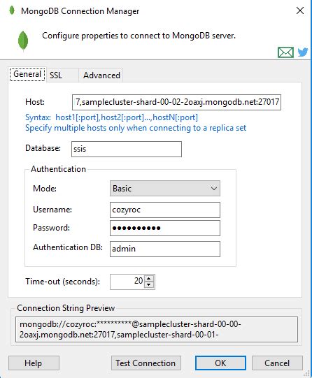 Mongodb Connection Cozyroc