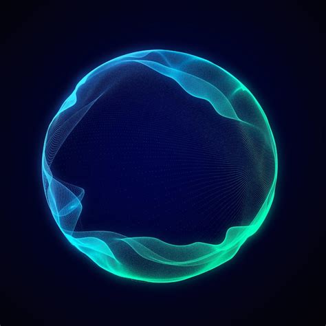 Premium Photo Spherical Equalizer For Music Round Sound Wave Of Particles Musical Abstract